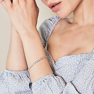 Beyond Brilliance Classy 1.00 Carat Natural Diamond XO Bracelet Prong Set White Gold Rhodium Plated Over Sterling Silver Wedding Fashion Jewelry for Women