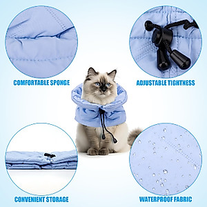 PEUTIER Cat Recovery Collar, Soft Adjustable Cat Cone, Cat Elizabethan Collar Cat Neck Protective Collar Neck Collar After Surgery for Cats Kitten Prevent from Licking Wounds (S)