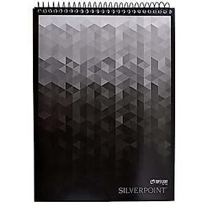 Silverpoint Top Wire Legal Pad, College Rule, Heavy Back, 8.5 x 11.75 Inches, 70 Sheets, Protective Cover, Gray/Black (51073)