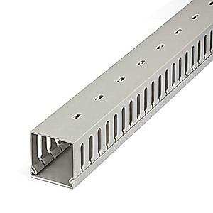 StarTech.com Open Slot Cable Management Raceway with Cover, 2"(50mm) W x 2"(50mm) H - 6.5ft(2m) Length - 1/4"(8mm) Slots, PVC Network Cable Hider/Wall Wire Duct, Max 80 Cables, UL Listed (CBMWD5050)