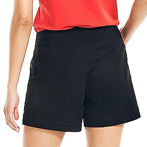 Nautica Womens Mid-Rise Cotton Shorts, Summer 5 Black