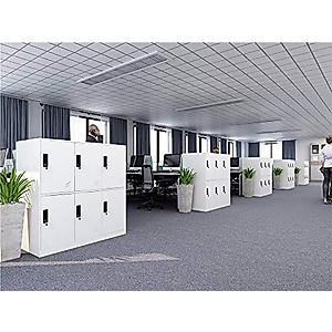 MECOLOR Full White Color Metal Office and Home Storage Cabinet Locker with 9 Doors Garage Tool Cabinets (Full White, 9D)…