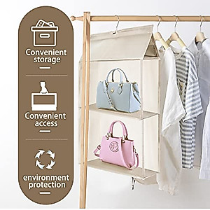 YYYCMYYYYC Detachable Hanging Handbag Organizer Purse Bag Ction Storage Holdollecer Wardrobe Closet Space Saving Organizers System， For Living Room Bedroom Home Use (2021 New) (White)