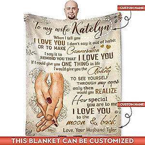 JOLOCHILL Gifts for Wife, to My Wife Blanket Mother's Day Wedding Anniversary Christmas Romantic Gifts for Her, Wife Birthday Gift Ideas, Presents for Her, Gifts for Wife Blanket 60x80