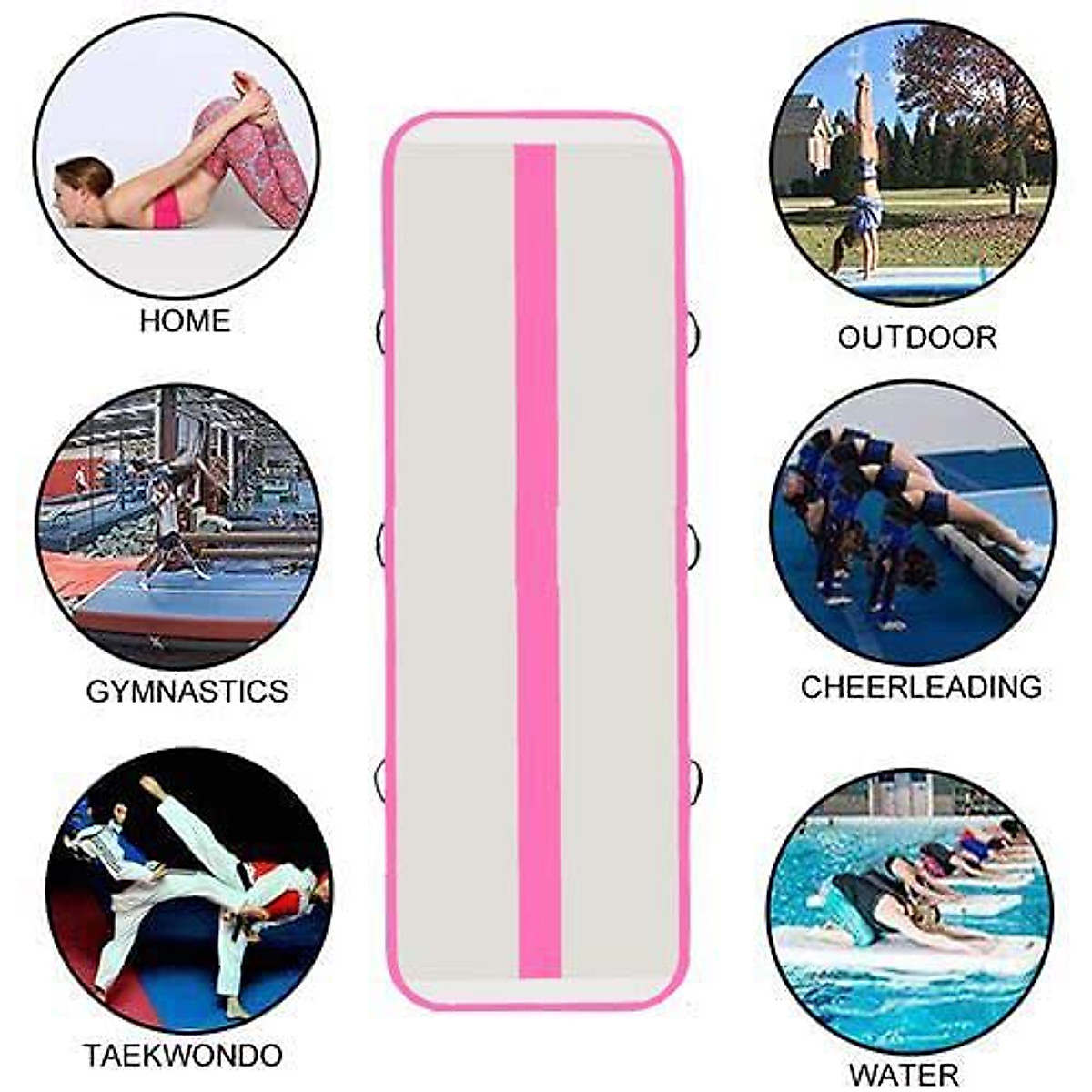 Tuxedo Sailor Inflatable Gymnastics Tumbling Mat Air Tumble Track 10/13ft 4/6in Thickness Air Floor Mat With Electric Air Pump for Gymnastics/Training/Home/Cheerleading/Water/Gym/Yoga