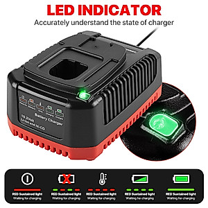 2Pack 19.2V 4.0Ah Replacement Battery and Charger Kit for Craftsman 19.2V Lithium Battery Craftsman C3 XCP 130279005 1323903 130211004 Craftsman 19.2 Volt Battery Charger Set