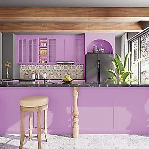 VIOPVERY Contact Paper 15.7"x393" Solid Light Purple Wallpaper Peel and Stick Wall Paper Waterproof Easily Removable Self-Adhesive Film Wall Covering for Kitchen Countertop and Cabinet Shelf