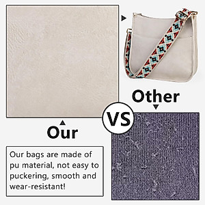 Viva Terry Vegan Leather Crossbody Fashion Shoulder Bag Purse with 2 Adjustable Strap (White)