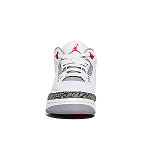 Jordan Boy's Air 3 Retro (Big Kid) White/Fire Red/Black/Cement Grey 5 Big Kid M