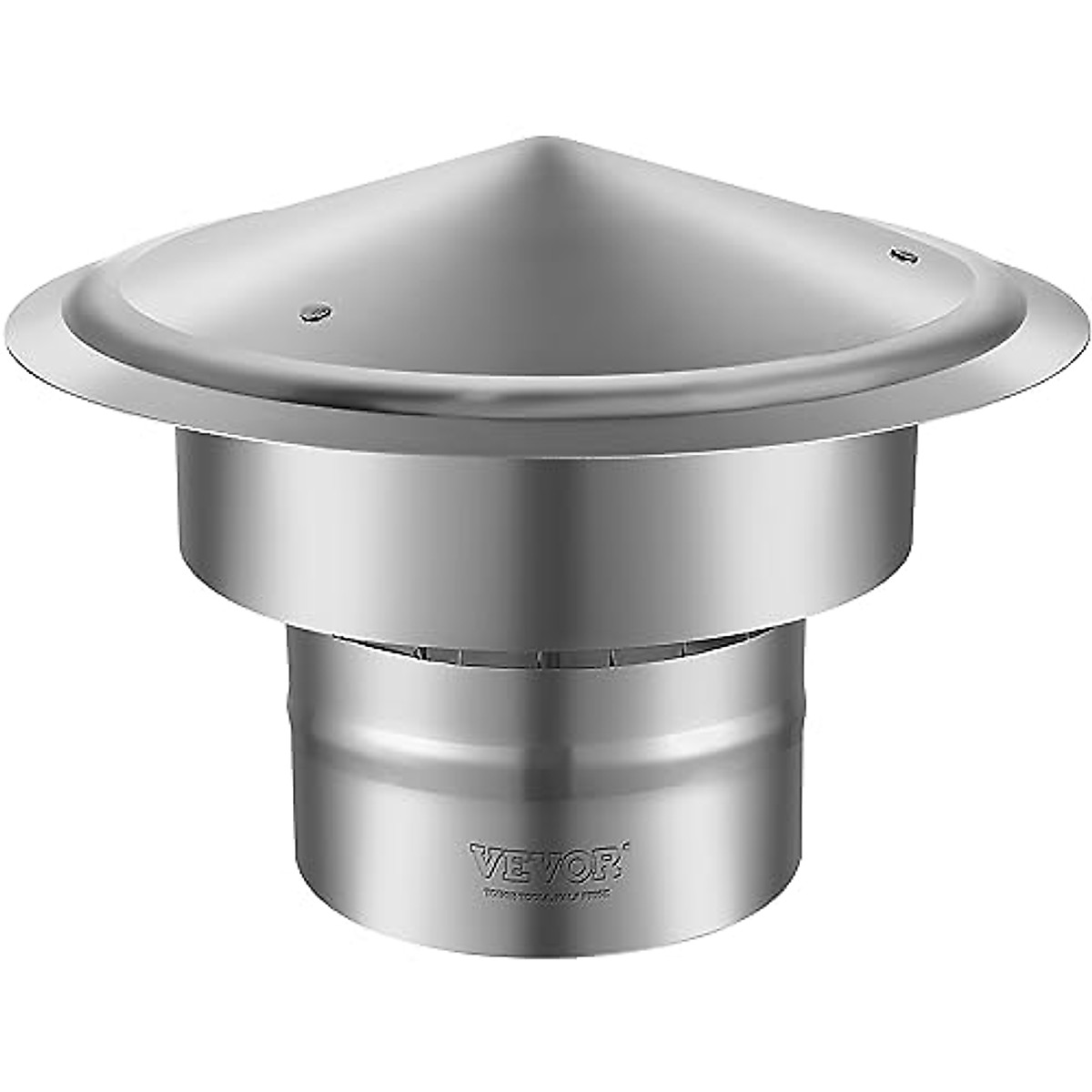 VEVOR Chimney Cap 6 inch All Weather & Reinforced Screws & Easy Installation, for Perfect Insulation Vent Cover Outside, Silver