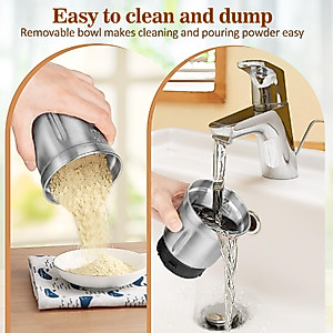 COOL KNIGHT Herb Grinder, Spice Grinder, Electric Grinder with Timer, 304 Stainless Steel Blades and Removable Stainless Steel Bowl, Large Capacity for Quick Grinding of Spices,Herbs,Coffee Beans,etc