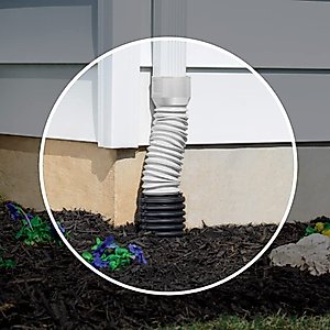 Flex-Drain 53227 Flexible Downspout Extension Adapter, 2 by 3 by 4-Inch, White