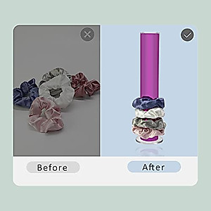 Scrunchie Holder Organizer - Hair Tie Holder Organizer - Acrylic Scrunchie Holder - 11.8 Inch Neon Pink,Jewelry Display Organizers,Bracelets Storage