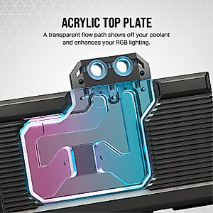 Corsair Hydro X Series XG7 RGB 4080 Founders Edition GPU Water Block – For NVIDIA® GeForce RTX™ 4080 FE – CNC Nickel-Platted Copper – 50 Cooling Fins – Included Backplate & ARGB Adapater Cable – Black