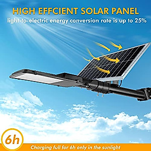 AITERMOND 1400W Solar Street Light, Dusk to Dawn, 6000K LED Flood Lights with Remote Control & Motion Sensor, Waterproof IP67 Security Light for Yard, Garden, Parking Lot