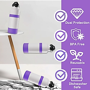 6 pcs Replacement Straws & Protective Flex Bottle Boot compatible with Hydro Flask Water Bottles 12oz to 24oz