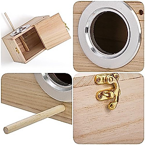 Hiceeden 2 Pack Parakeet Nest Box, Natural Wood Bird Nesting Box, Small Bird House Breeding Box for Budgie Lovebirds, Cockatiel, Parrots Mating, Aviary, 7.7×4.7×4.7 Inches