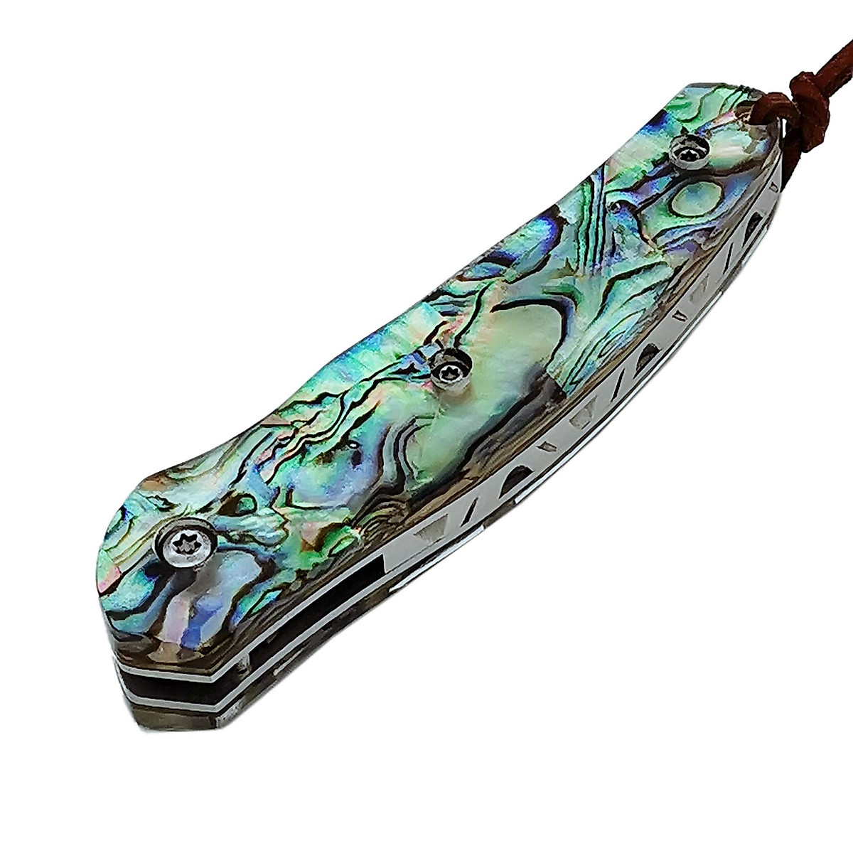 ALBATROSS Pocket Knife Abalone Seashells 6.5'' Modern Damascus Steel Knife Liner Lock Folding Knife Gift Box - HGDK015B