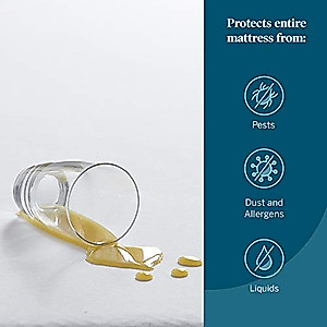 LUCID Premium Rayon from Bamboo Jersey Mattress Protector - Ultra Soft - Waterproof -White Twin