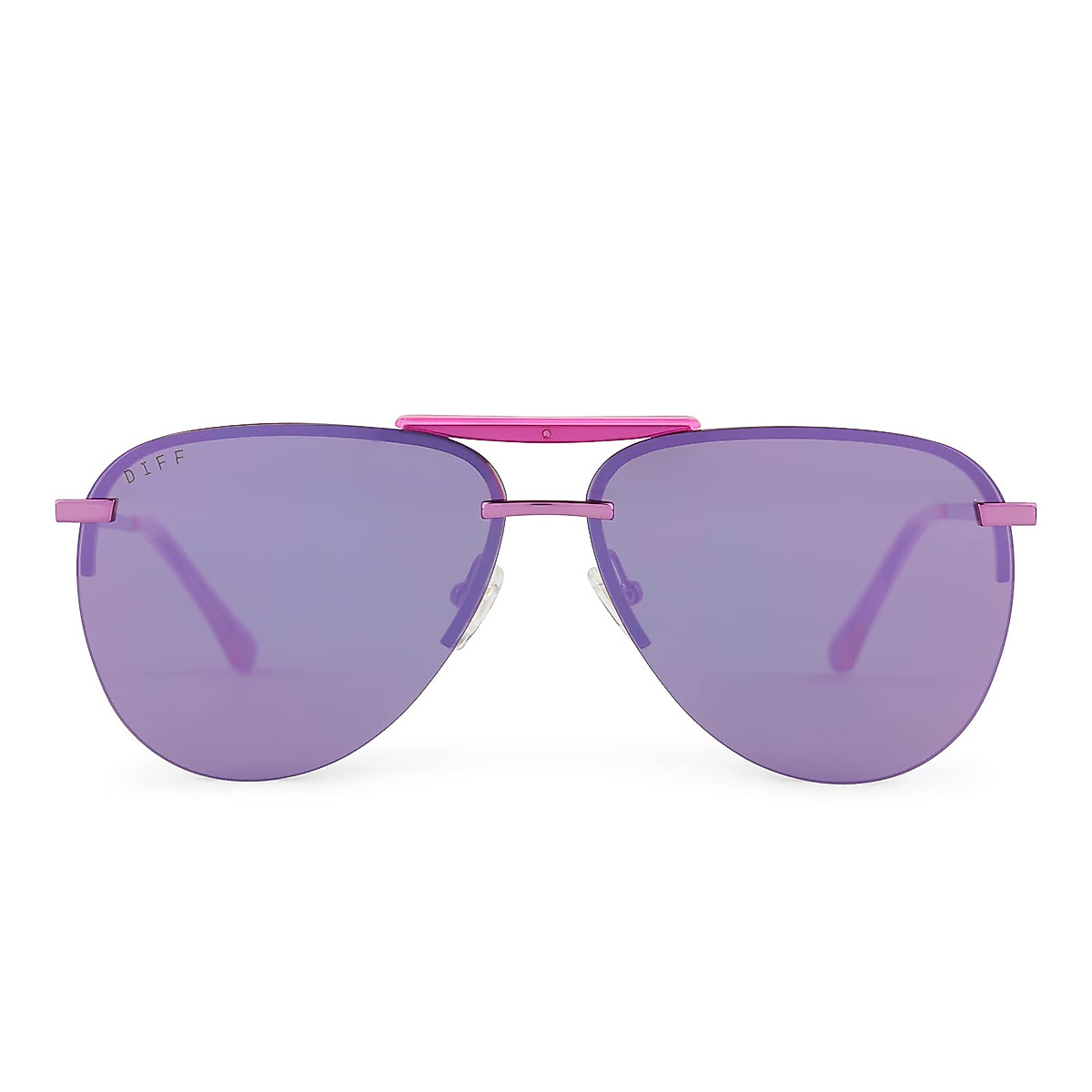 DIFF Tahoe Oversized Aviator Sunglasses for Women UV400 Protection, Pink Rush Metallic + Pink Rush Mirror