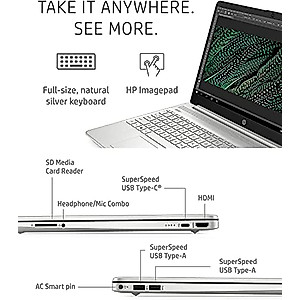Newest HP 15t Business Laptop, 15.6’’ Full HD Touchscreen, Intel Core i7-1165G7 Processor, 32GB RAM, 1TB SSD, Backlit Keyboard, Fingerprint Reader, Wi-Fi 6, Webcam, HDMI, Windows 11 Pro, Silver