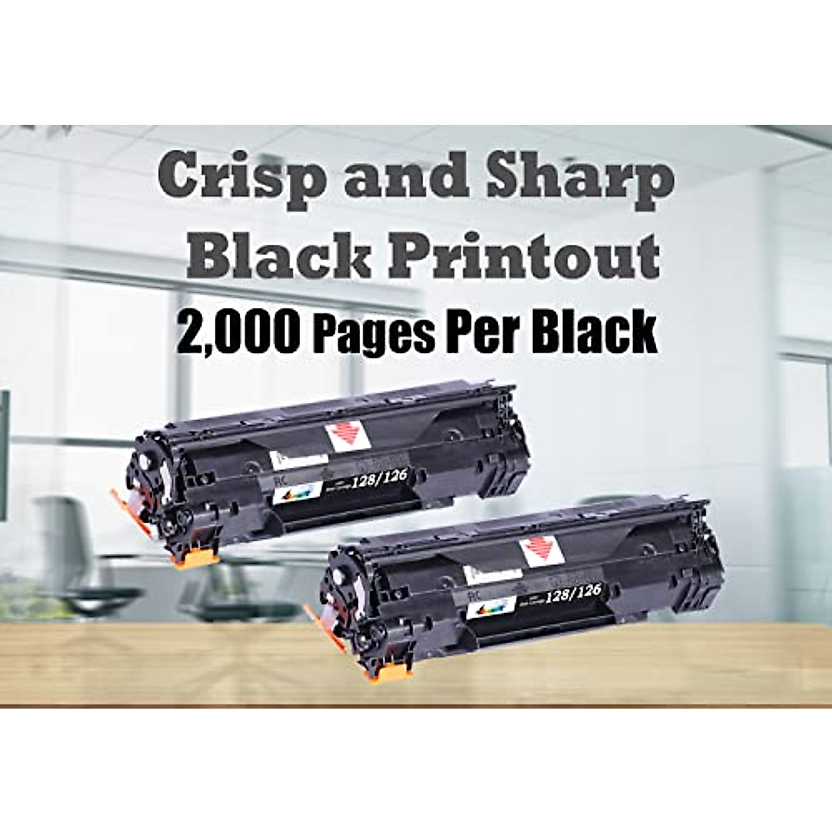 4Benefit (Set of 2) Compatible for 126 128 Toner Cartridge Canon126 Canon128 126/128 CRG-126 CRG-128 Black 2PK Replacement for HP Laser-Jet L190 L100 D550 D530 MF4880DW MF4770N Laser Printer
