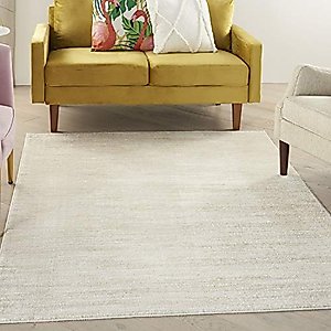 Nourison Essentials Indoor/Outdoor Ivory Beige 5' x 7' Area Rug, Easy -Cleaning, Non Shedding, Bed Room, Living Room, Dining Room, Backyard, Deck, Patio (5x7)