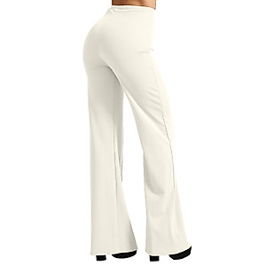 J. LOVNY Womens Sailor Bell Bottom High Waist Long Pants Made in USA S-3XL Ivory