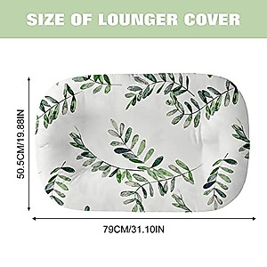 oenbopo Baby Lounger Cover for Newborn Girls and Boys, Washable Soft Lounger Pillow Case for Babies, Snug Removable Slipcover Fit for 29 x 17 x 5 Infant Floor Seat Lounger (Green Leaves)