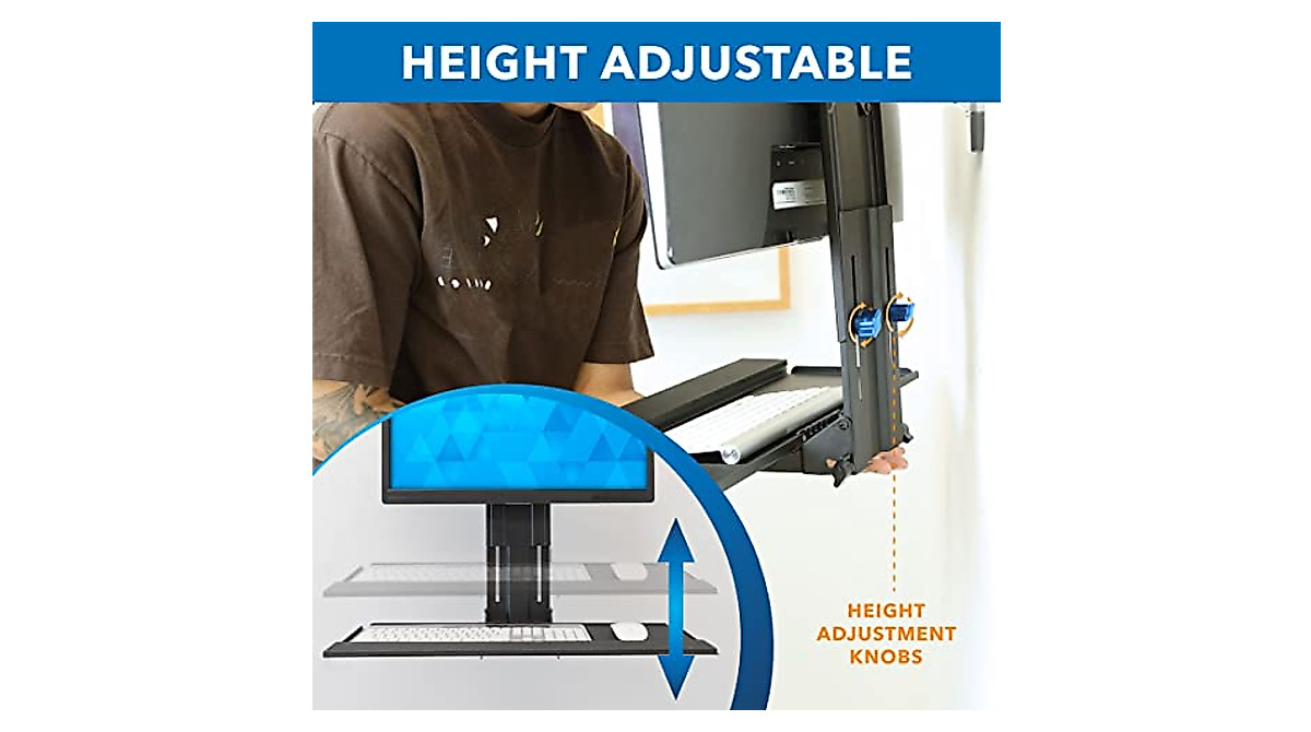 Mount-It! Wall Mount Monitor & Keyboard Tray - Space-Saving Ergonomic ...
