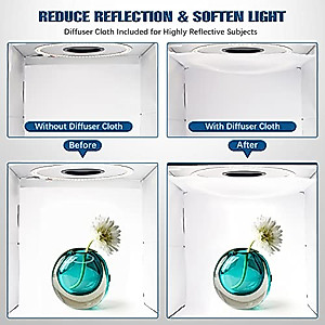 Portable Photo Studio Light Box, PULUZ 16"x16" Professional Dimmable Shooting Tent Kit with 144 LEDs Lights & 6 Kinds Double-Sided Color Backgrounds for Product Photography