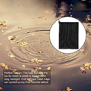 ZERIRA 2 Pack Pump Barrier Bag, 12.2"x 15.9"with Drawstring Pond Mesh Pump Filter Bag for Pond biofilters Aquarium Filtration and Outdoor Swimming Pool Black Media Bags