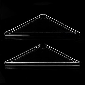 evron Acrylic Corner Mounting Shelf,Corner Shelves Waterproof for Bathroom Storage,Easy to Install Wall Corner Shelf,Set of 2 (Clear)
