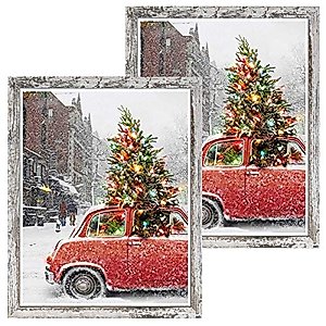 Q.Hou 16x20 Picture Frames Wood Patten Distressed White Puzzle Frame 2 Packs, Wall Hanging, Smooth Molding & Acrylic Cover, Great for Prints, Poster, Mural and Picture (QH-PF16X20-RW)