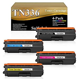 Compatible TN336 TN-336 Toner Cartridge (BK/C/M/Y, 4-Pack) Replacement for HL-L8350CDWT L9200CDW MFC-L8600CDW L8650CDW DCP-9270CDN L8450CDW L8400CDN Laser Printer.