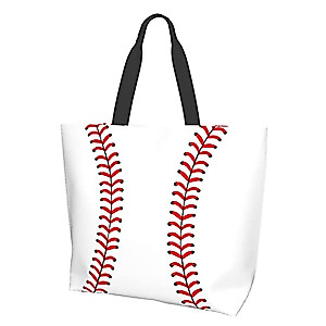 YOPIGOT Baseball Bag Handbag for Woman Shopping Bag Travel Bag Baseball Canvas Casual Bag Sports Bag for Mom Gifts