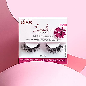 KISS Lash Couture Luxtension False Eyelashes, Strip 03 Classic', 14 mm, Includes 1 Pair, Contact Lens Friendly, Easy to Apply, Reusable Strip Lashes