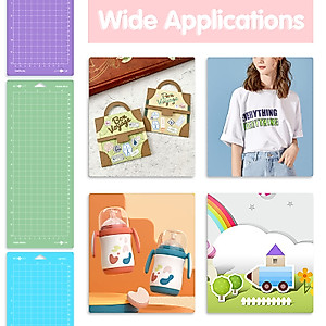 HTVRONT Strong Grip Cutting Mat For Cricut Joy - 3 Pack 4.5X12 Stronggrip Quilting Mats For Cricut Joy Bundle, Purple Adhesive Cutting Mats Replacement Accessories for Cricut