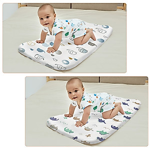 AMKE G607 Bassinet Fitted Sheet - 2 Pack - 100% Cotton Nursery Bedding, Rectangle and Oval Baby Bassinet Fitted Sheets - Fits AMKE Sleeper Crib Mattress (Animals)