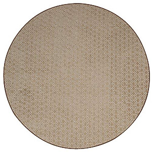 Furnish my Place Abstract Contemporary Geometrical Honeycomb Textured Modern Plush Two Tone High Low Pattern Rug, Round Rug, Pet-Friendly Carpet, Abstract Rug, Made in USA - Valid Brown, 2' Round