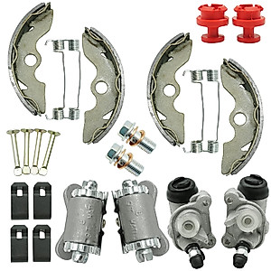 M MATI Front Brake Wheel Cylinders & Adjusters & Shoes Kit for Honda FourTrax Recon 250 TRX250 1997-2020 (Left&Right) TRX250TE/TRX250TM 45340-HB3-003 45370-HM8-B41 45350-HM8-B41