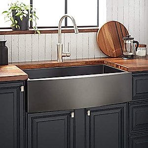 Signature Hardware 944649-33 Atlas 33" Farmhouse Single Basin Stainless Steel Kitchen Sink
