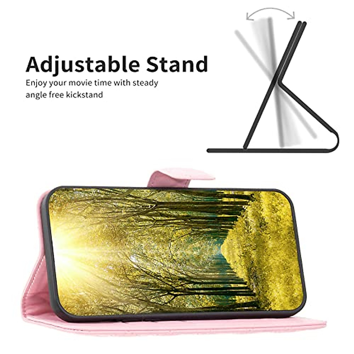 DIWOR Flip Stand Case Compatible for Vivo Iqoo Z5 Phone Case Cover PU Leather Kickstand Magnetic Wallet Case XXF-Fen