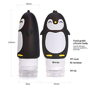 ZOESON Leak Proof Travel Bottles, 3oz Silicone Portable Toiletry Containers for Cosmetics Shampoo Lotion (4pcs/pack)