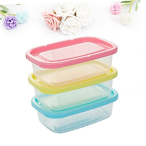 UPKOCH Stackable Mini Plastic Crisper Rectangular Food Containers 200ml Sealed Boxes Microwave Safe for Lunch Travel Color
