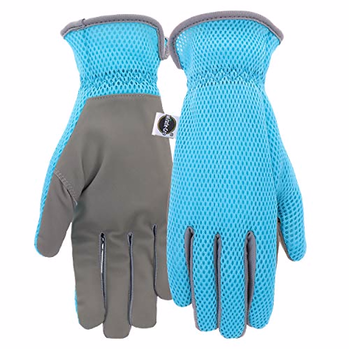 Miracle-Gro MG86121/WSM High Dexterity Synthetic Leather Palm Gloves – Small-Medium, Women’s Mesh Back Gardening Gloves Light Blue
