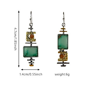 Just Follow Vintag Silver Pendant Earrings Creative Crystal Asymmetric Earrings Charm Women Long Drop Bohemian Earring Jewelry (Vintag Silver Pendant Earrings-Silver)