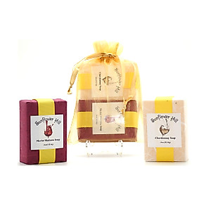 Chardonnay and Merlot Wine Soap Set - Made in Maine - Gift Packaged