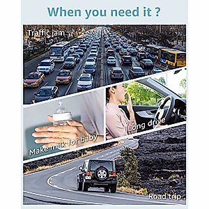 Car Kettle Water Boiler 12V – Portable Electric Kettle Heater Cup for Car – 350ML Stainless Steel Travel Kettle Electric Small Auto Shut-off for Car Camping, Road Trip, Blue