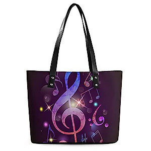 Womens Handbag Notes Leather Tote Bag Top Handle Satchel Bags For Lady